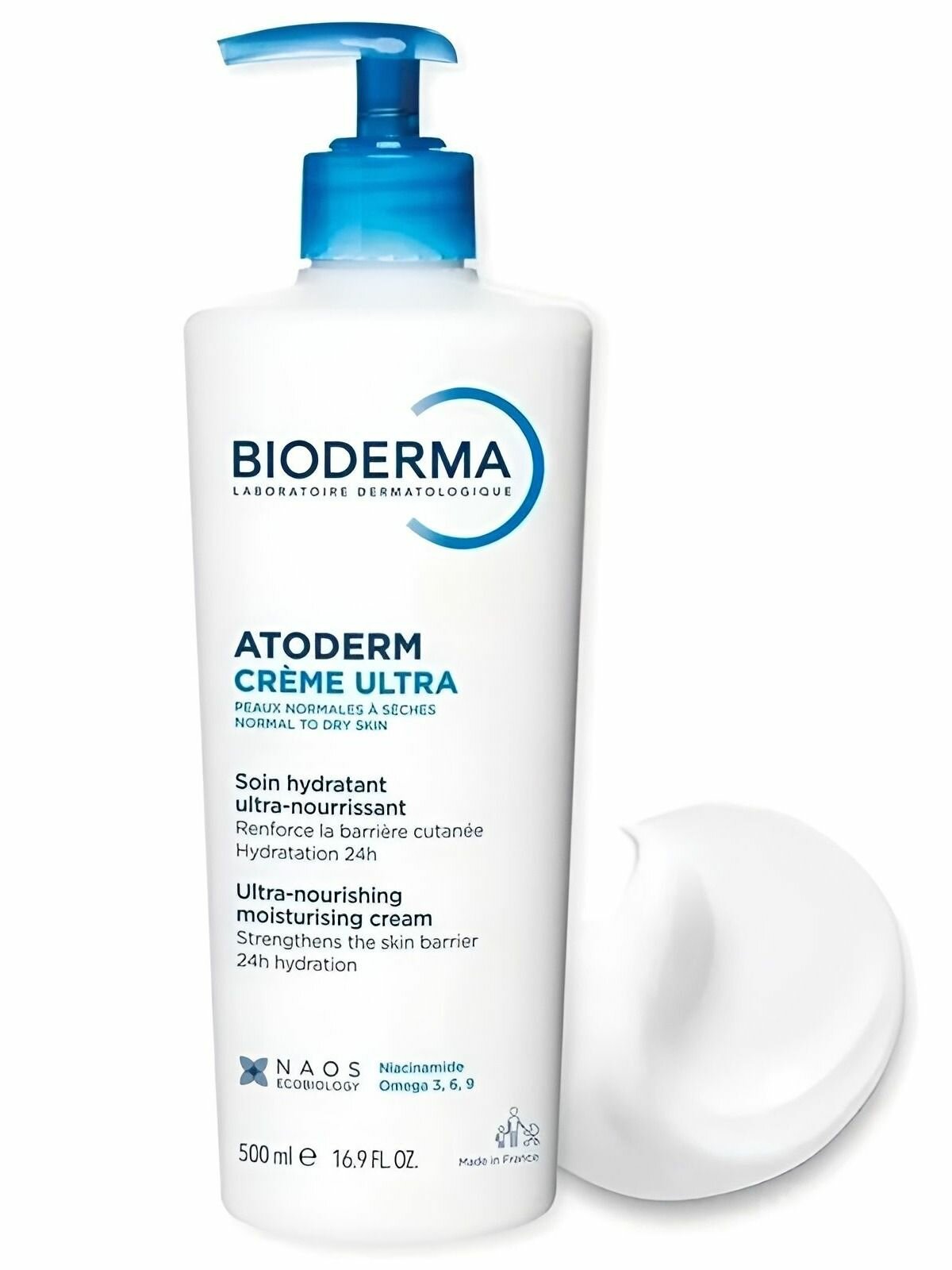 Bioderma Atoderm Ультра Крем для для сухой кожи лица и тела, 500 мл