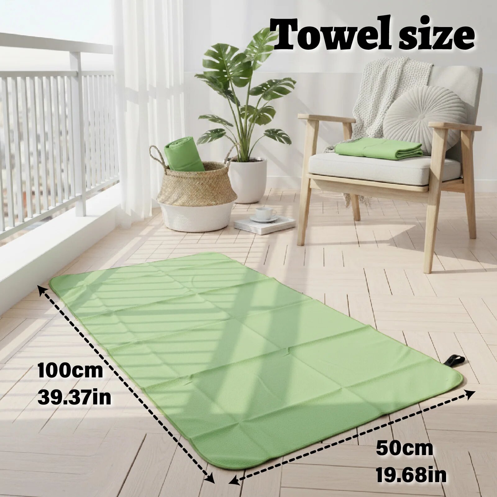 Флисовые полотенца Quick Dry Green 50x100 см для взрослых