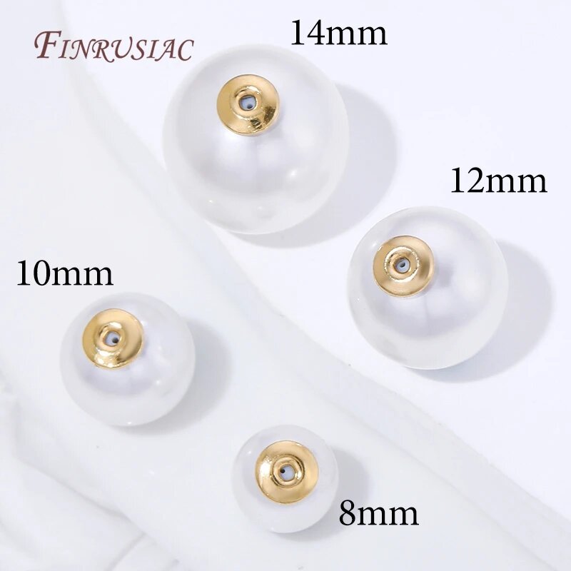 Заглушки для сережек FINRUSIAC позолоченные 18K 8-14 мм 14mm-2pcs