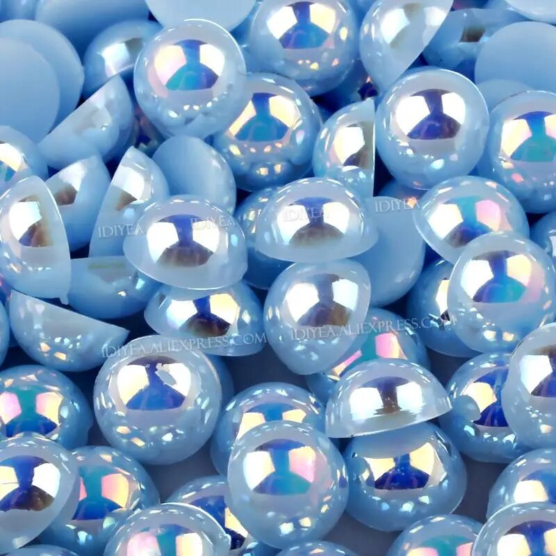 Бусины синие Lt.Sapphire AB, 2-10 мм