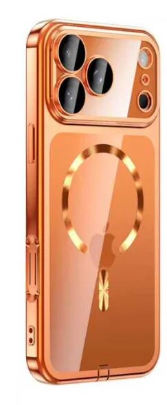 Прозрачный Чехол Для iPhone 17 Pro Max Air 16 15 С Кнопкой iPhone17 Pro, Оранжевый, Orange