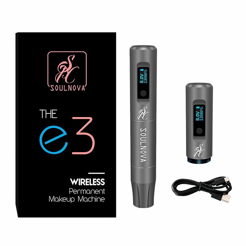 Тату машинка беспроводная для татуажа и перманентного макияжа AVA SOULNOVA E3 PMU PEN Grey