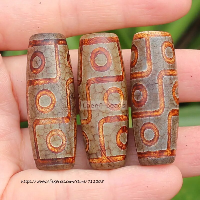 Старые тибетские бусины из агата Дзи лаerf beads
