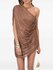 Платье ANA RADU One-shoulder draped mini dress, размер M, коричневый
