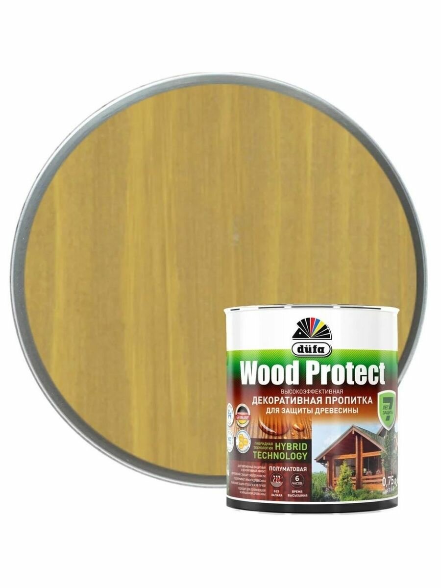 Пропитка декоративная для защиты древесины Dufa Wood Protect дуб 2,5 л