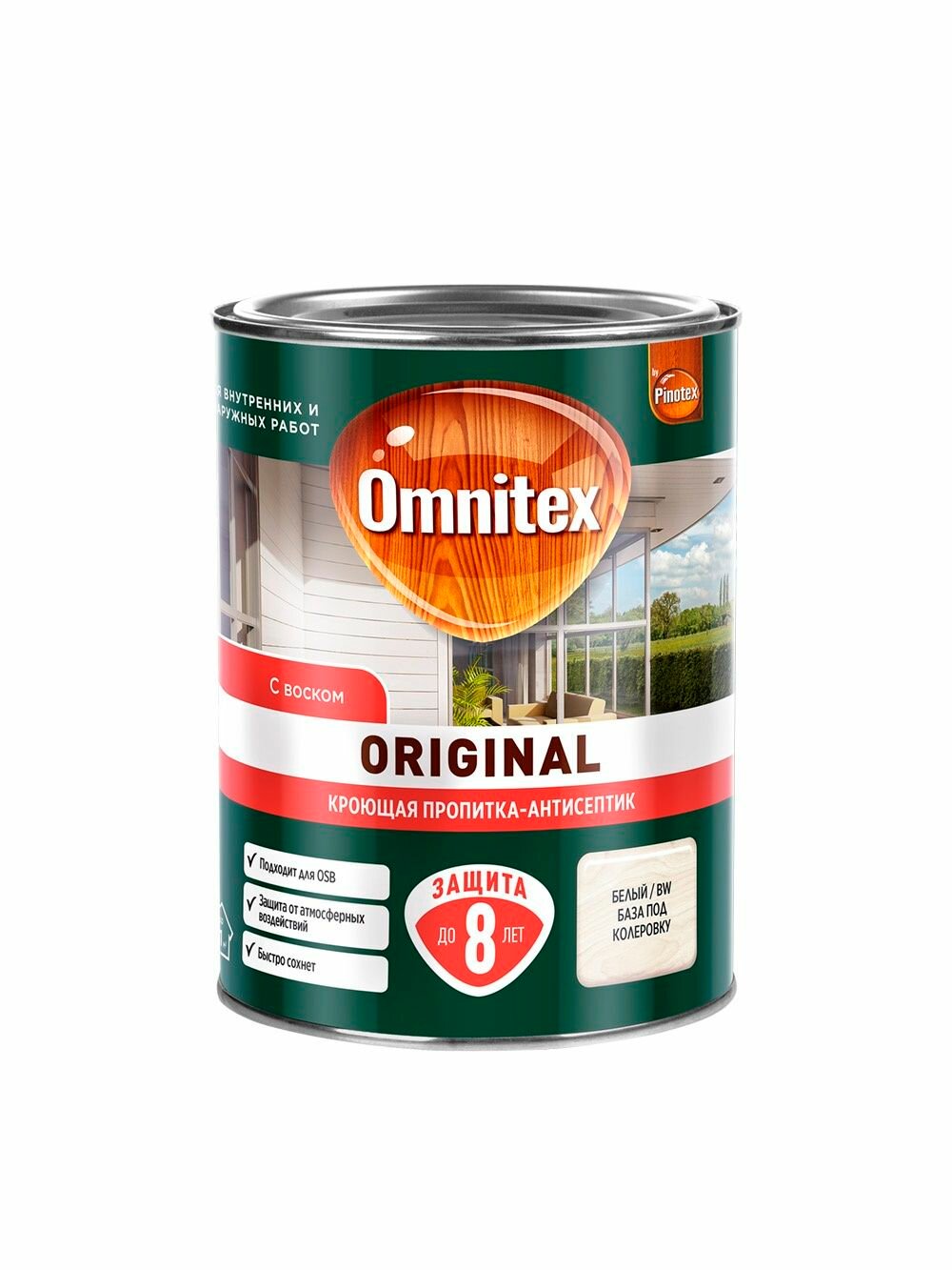 Пропитка декоративная для защиты древесины Omnitex by Pinotex база BW 0,9 л