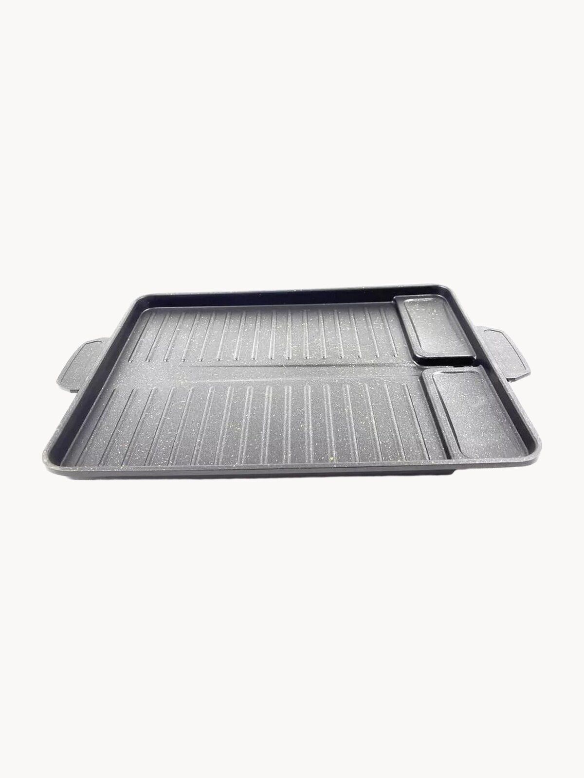 Сковорода-гриль, алюминий, антипригарное покрытие, 26 см, диаметр дна, темно-серая