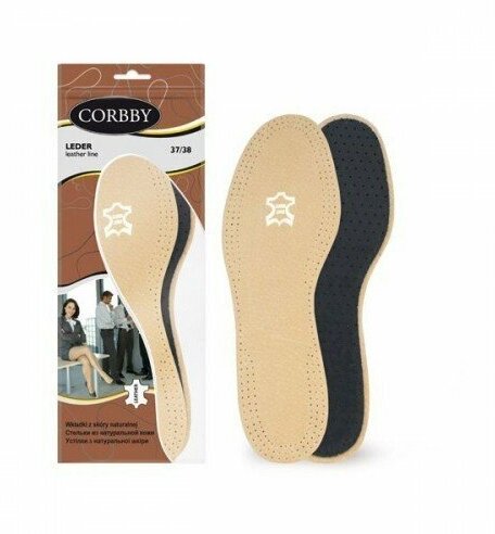 Стельки Corbby "Leder Latex", натуральная кожа, размер 35/36