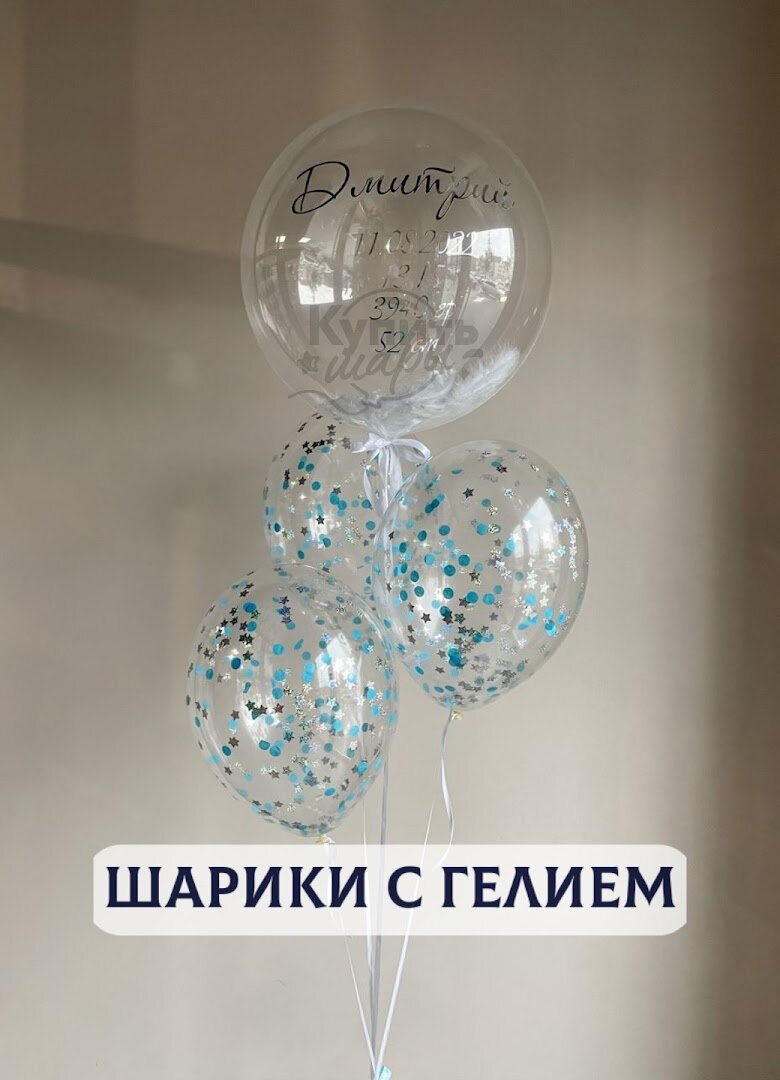 Воздушные шары с гелием, шарики воздушные на выписку для мальчиков №49