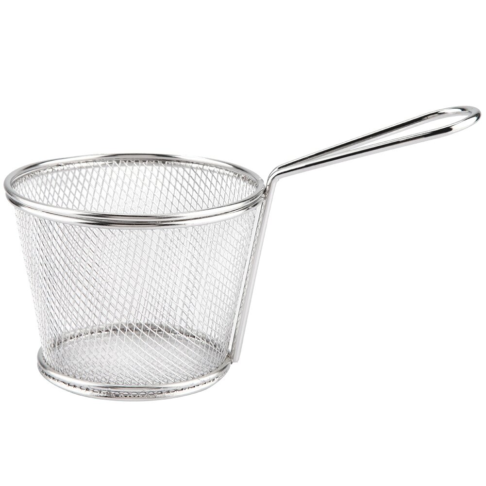 Мини -чипсы из нержавеющей стали глубоко жареные корзины пищевые презентации для картофеля