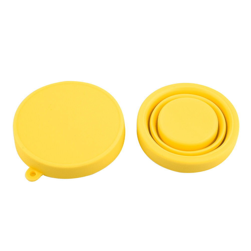 Силиконовый телескопический складной стакан для питья, для путешествий, кемпинга, жёлтый