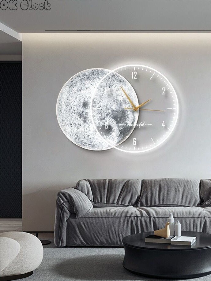 Планета Светящиеся Настенные Часы