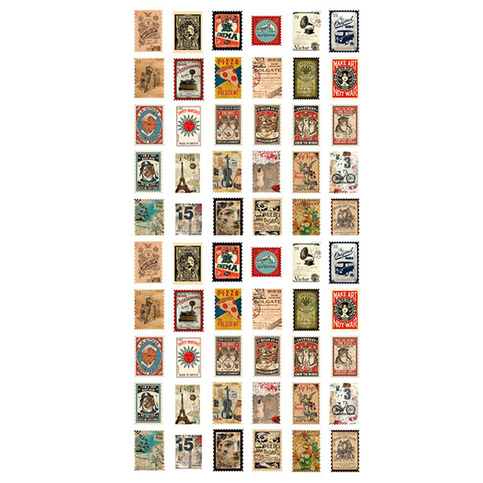 60 шт, винтажные наклейки на почтовые марки, декоративные наклейки-штампы «сделай сам», для журнала, записной книжки, телефона