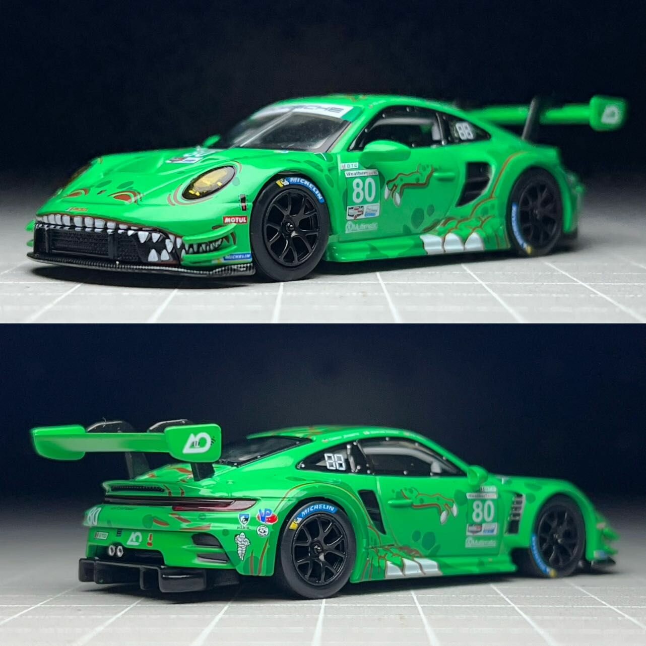 Mini Gt 713 Porsche 911 GT3 Roxy Литой под давлением автомобиль модели 1/64 Kaido Works V1