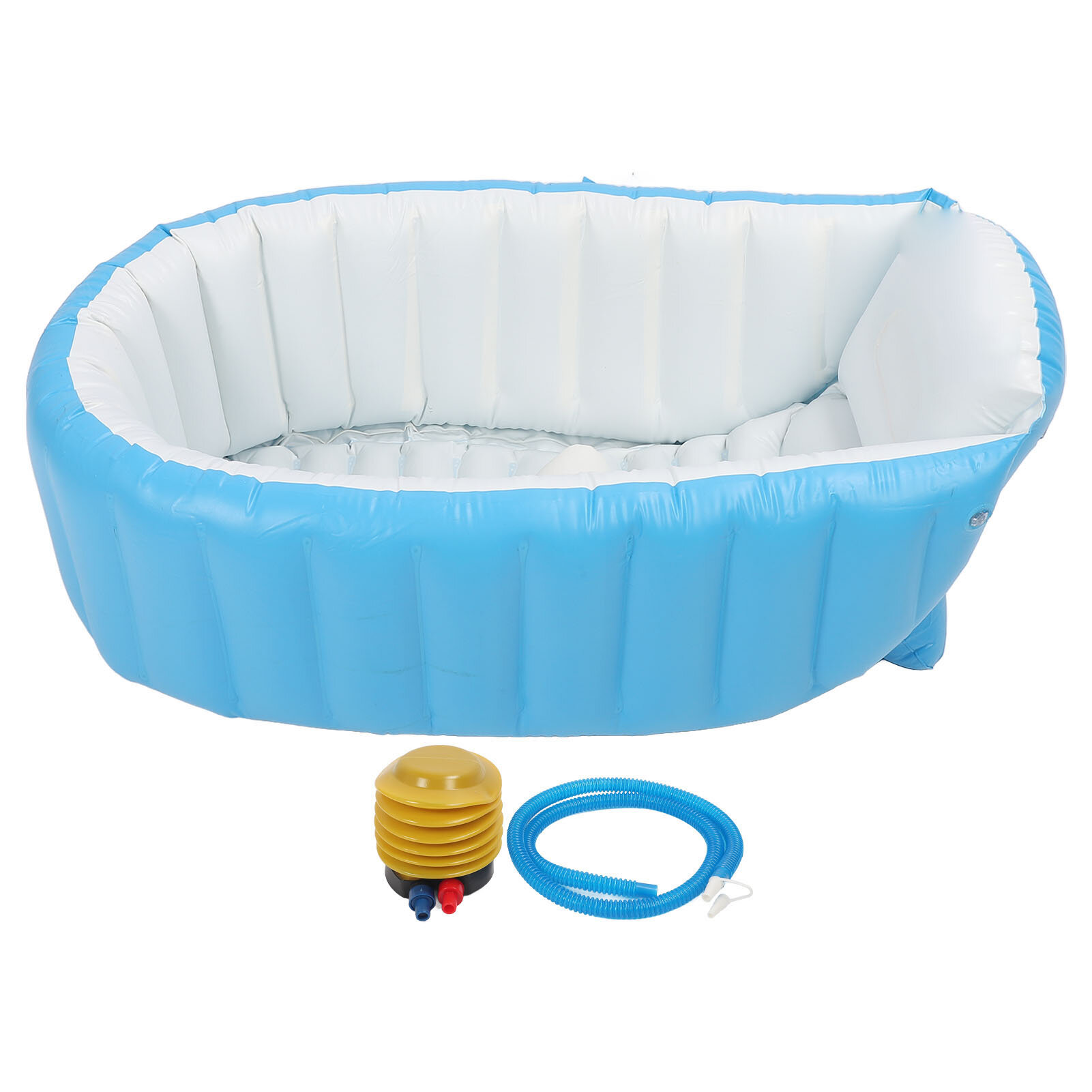 Надувная детская ванночка с воздушным насосом, эргономичная, с защитой от протечек, складная ванночка для малышей, душевая кабина для дома и улицы, светло-голубого цвета