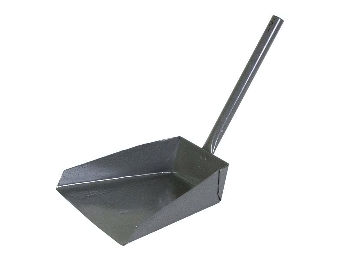 Совок металлический хозяйственный с металлической ручкой, прочный и надежный