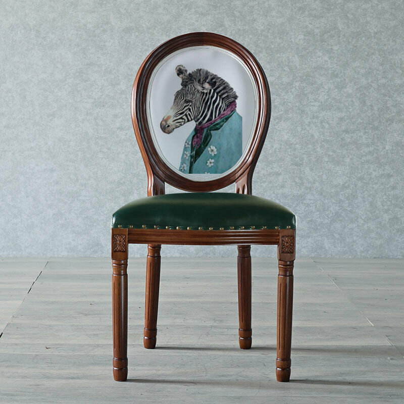 Обеденный стул в европейском стиле ретро из массива дерева, модное и простое кресло со спинкой в американском ресторане отеля