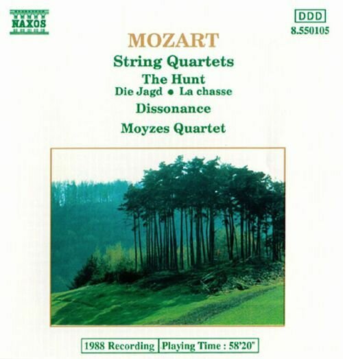 Mozart. String Quartets - The Hunt / Dissonance (EU, Naxos, 1988) CD