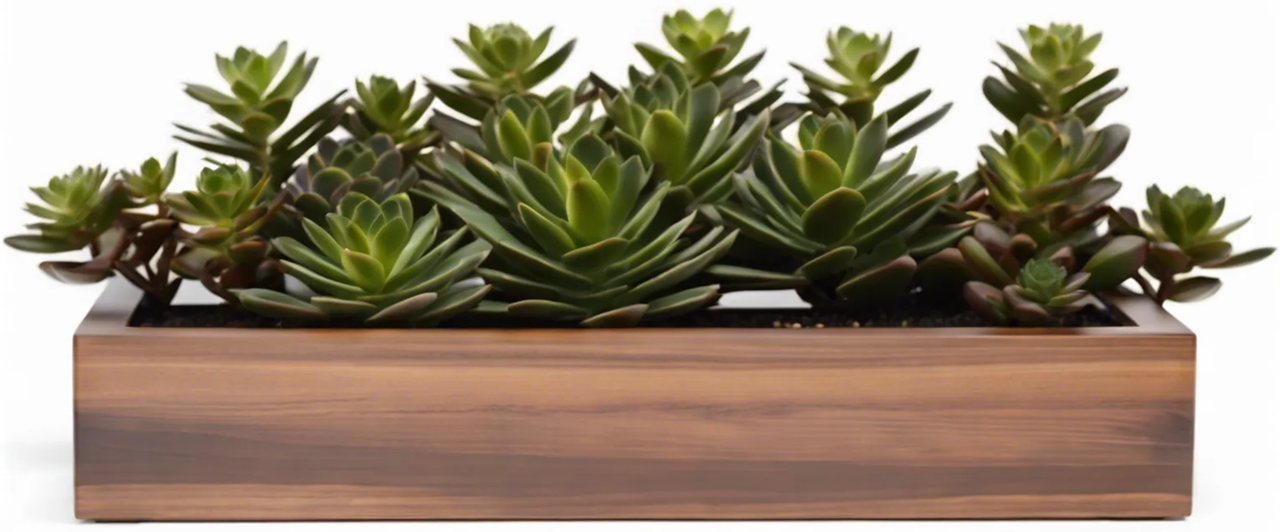 Кашпо с искусственными суккулентами №13, В22*Д50*Ш15