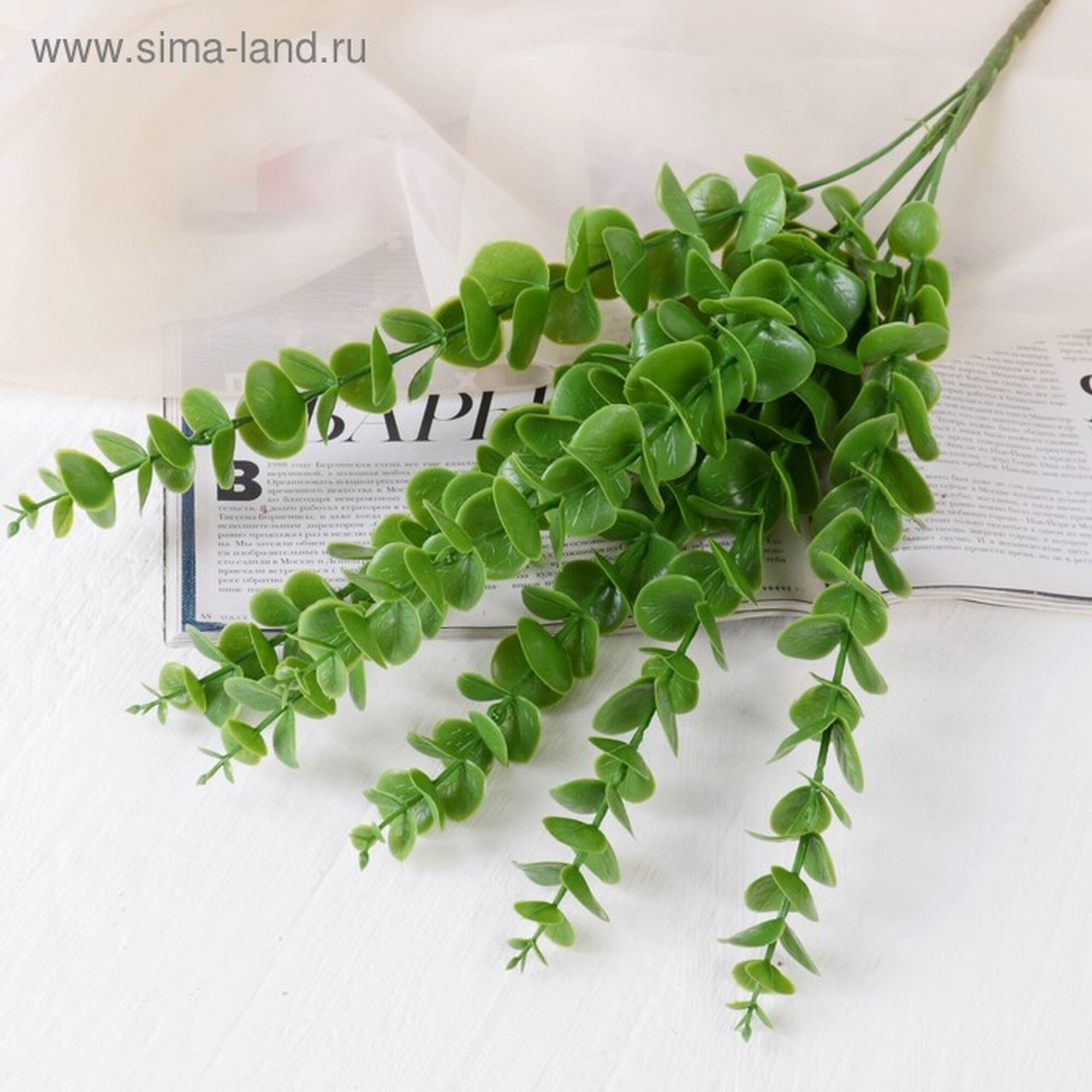 Букет искусственный Сима-ленд «Эвкалипт», 45 см, пластик, цвет зеленый