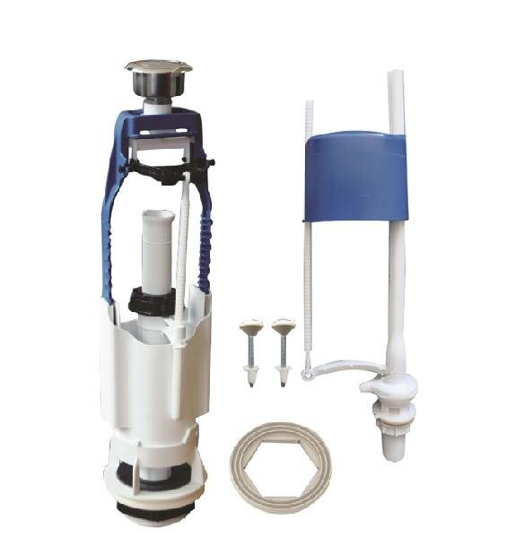 Арматура к бачку кноп хром н/подвод D40 со старт/стоп кнопкой Уклад (А115.57.14.3)