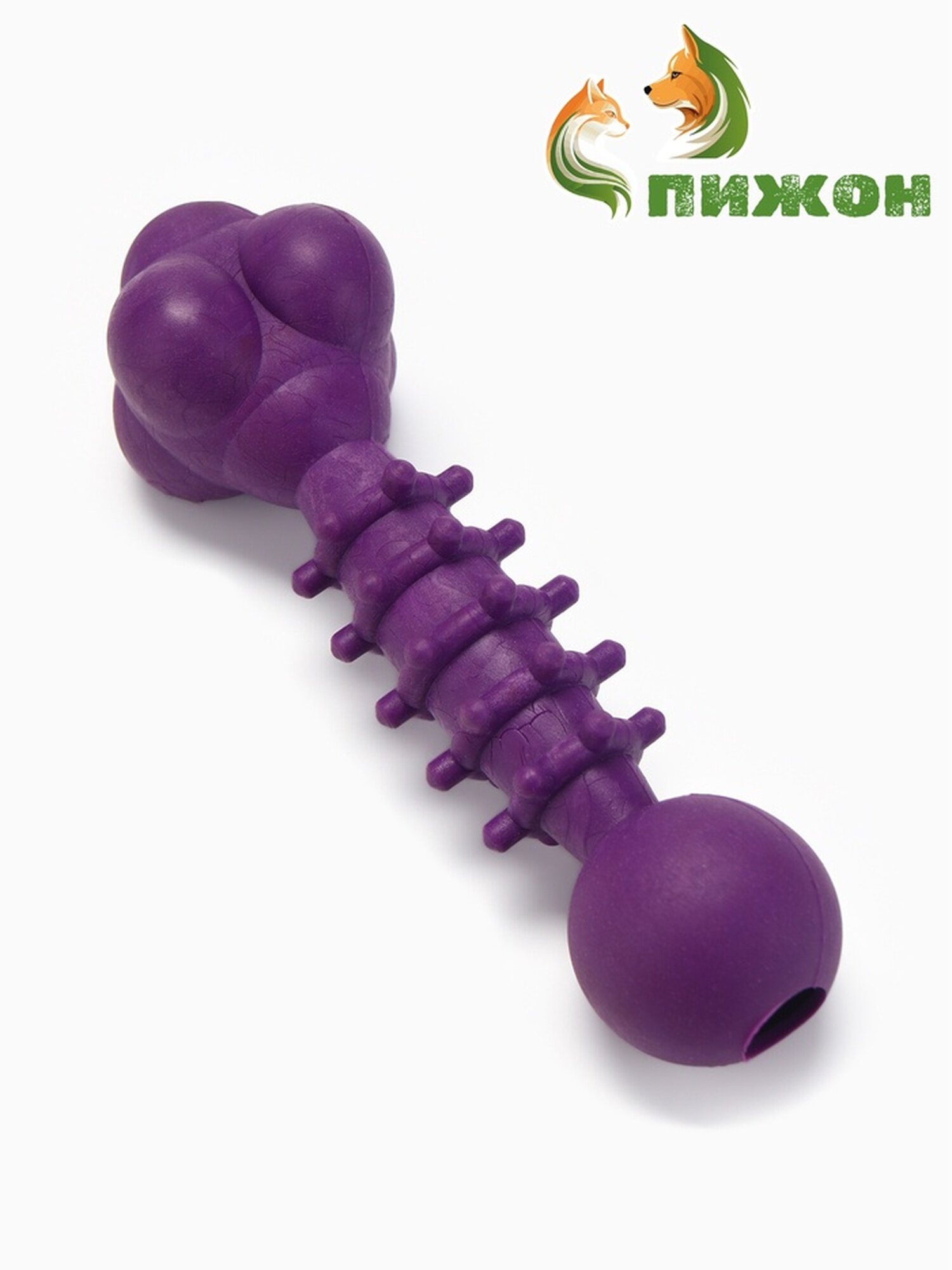 Игрушка жевательная Пижон "Спортсмен", для собак, TPR, фиолетовая, 15,5 см