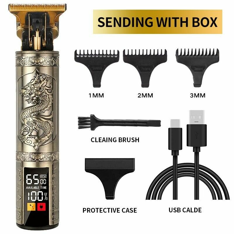 Триммер электрический для волос, усов бороды аккумуляторный с насадками