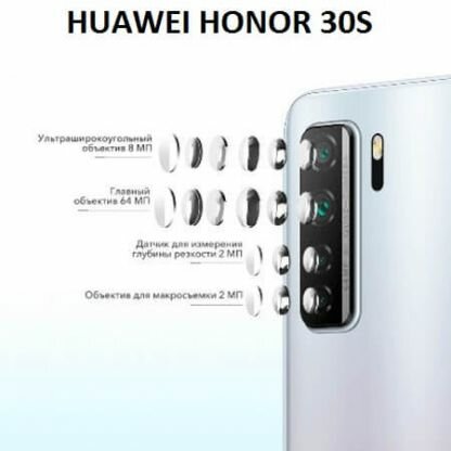 Задняя камера (2М) для Huawei Honor 30S, 10X Lite, 50 Lite, P Smart 2021, Nova 8, 8i (Original)