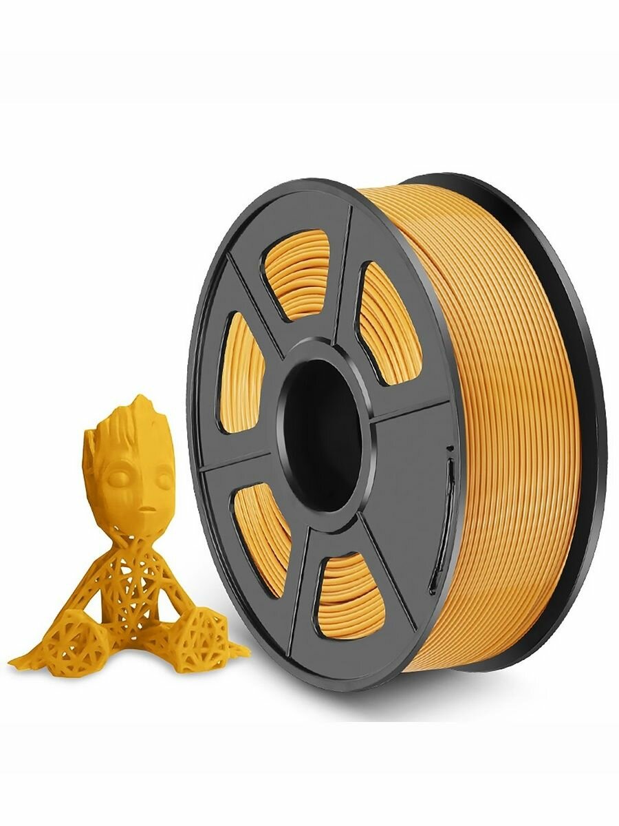 Филамент NVPRINT PLA Gold для 3D печати диаметр 1.75мм длина 330 метров масса 1 кг