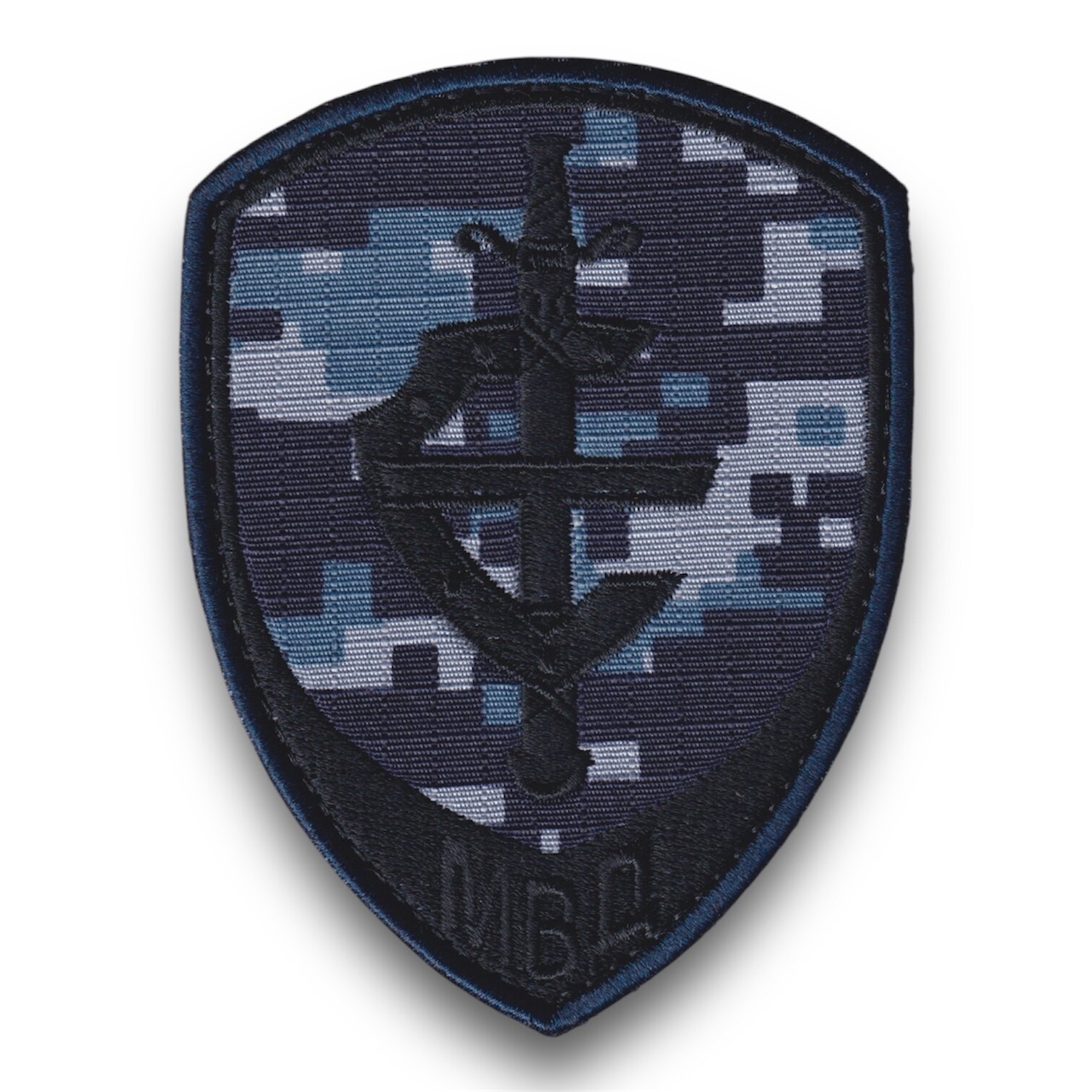 Нашивка ( Шеврон ) На Рукав СТиС МВД России 777 Приказ Синяя Цифра (Синяя цифра / На липучке)