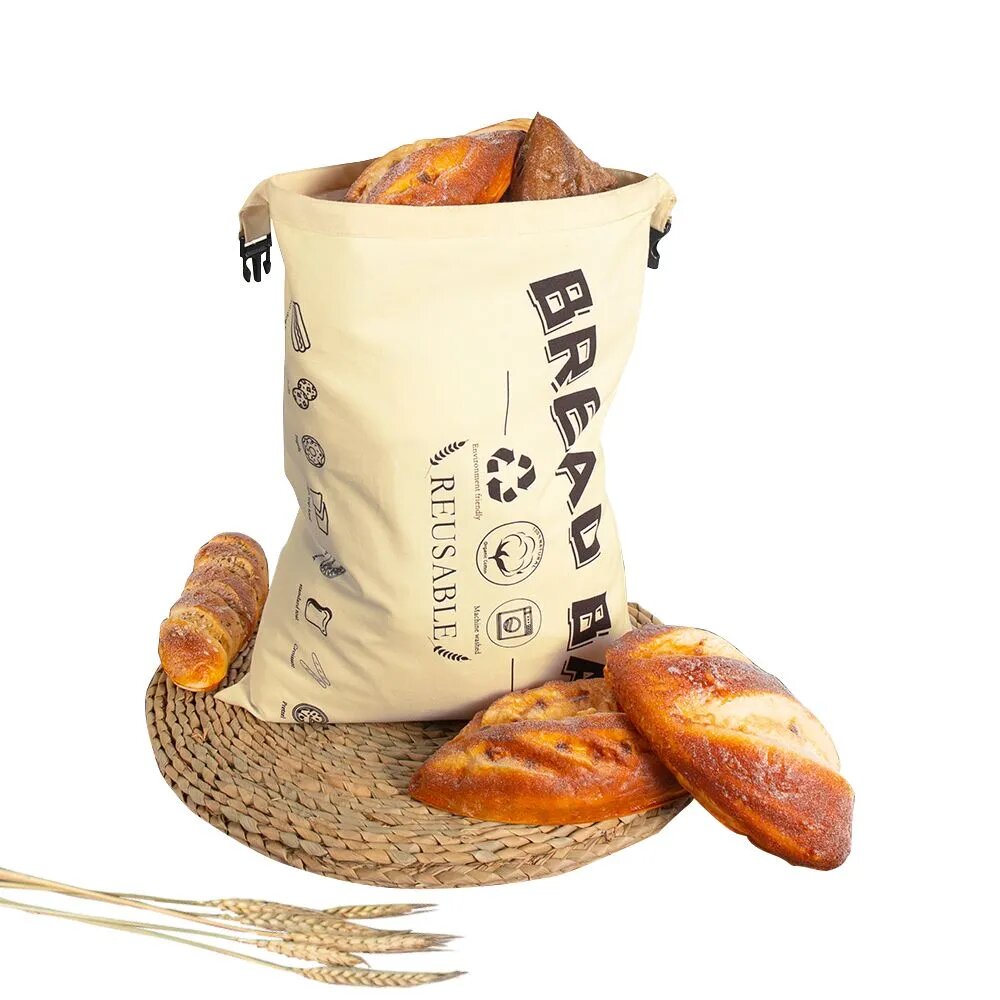 Многоразовый льняной мешок для хранения хлеба размером 43 на 31,5 сантиметра
