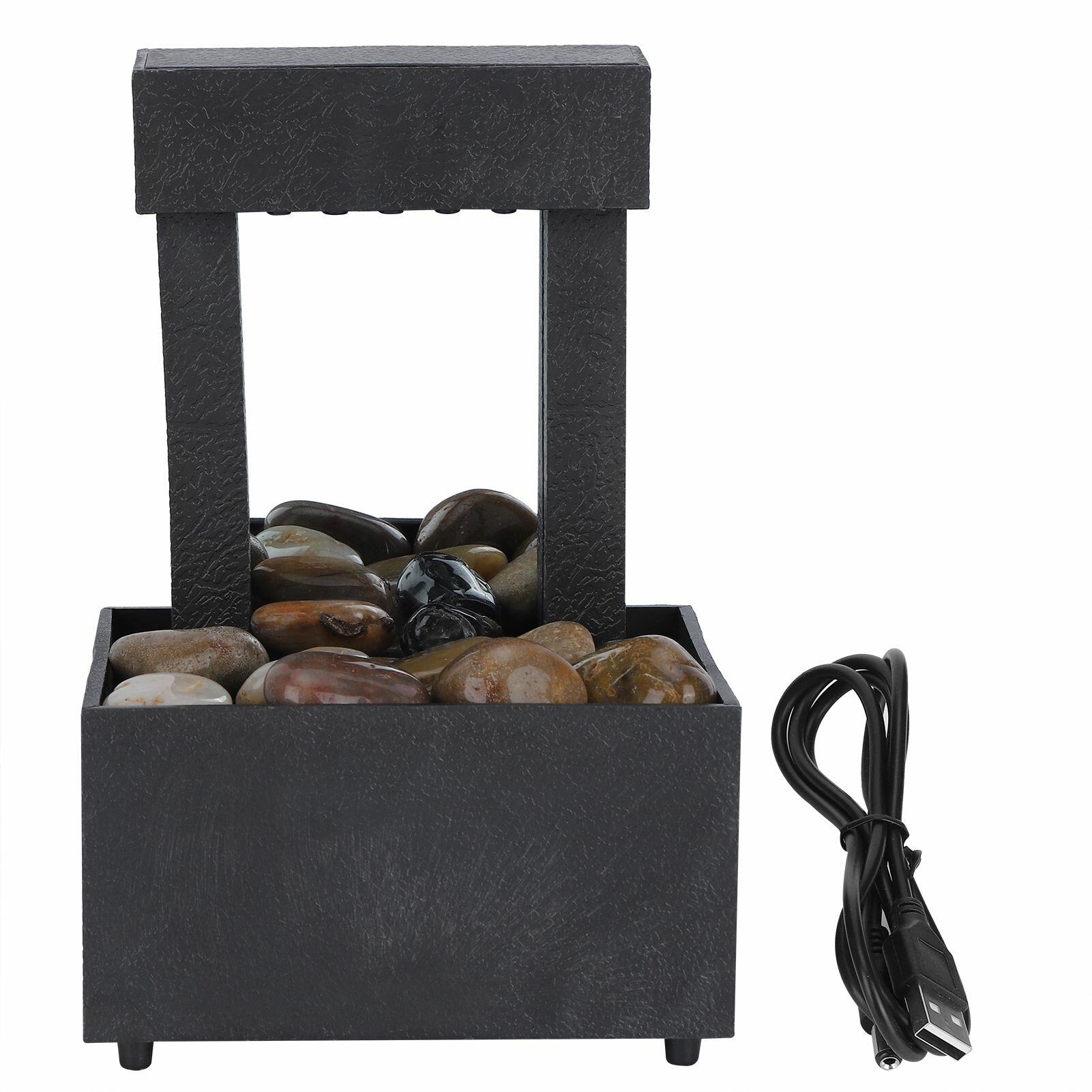 USB светодиодный комнатный фонтан с подсветкой, настольный фонтан с водопадом и камнями для офиса, домашнего декора