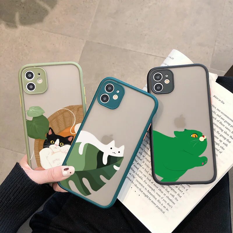 Разнообразные чехлы для телефонов с кошачьим дизайном для iPhone 17, 16, 15, 13, 12, 11, 14 Pro Max, Mini, 14 Plus, 16 Plus, X, XS, XR – противоударные задние крышки — фото 1