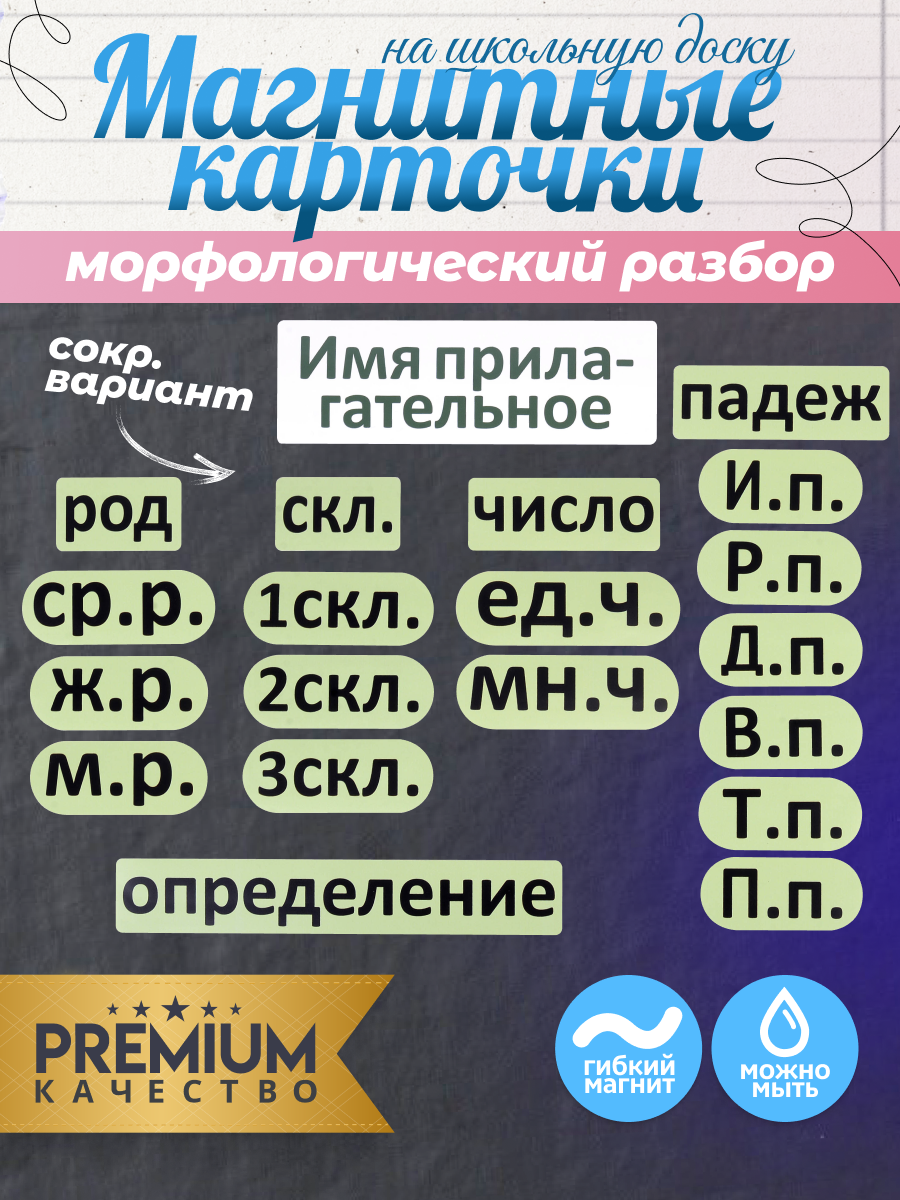 Набор карточек Имя прилагательное сокр. вариант
