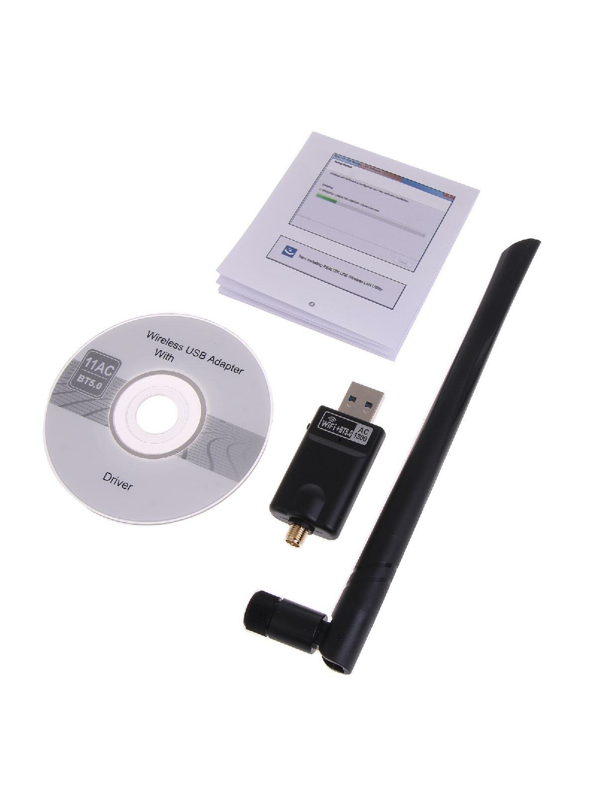 1300M Wifi Adapter 2.4GHz/5.8GHz Dual-Band USB3.0 BT5.0 Wireless Network Card Wi-Fi Dongle Antenna For Laptop Destop PC