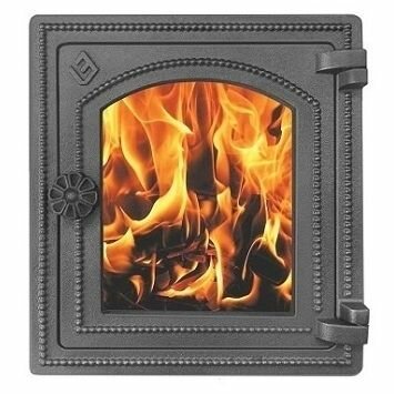 Дверка печная ДТ-4С (Антрацит) везувий/жаростойкое стекло в комплекте