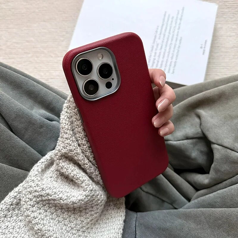 Матовый кожаный чехол для телефона для iPhone 17, 16, 15, 14 Plus 16E 13 12 11 Pro Max X XS Max XR 7 8 SE2, противоударный защитный чехол