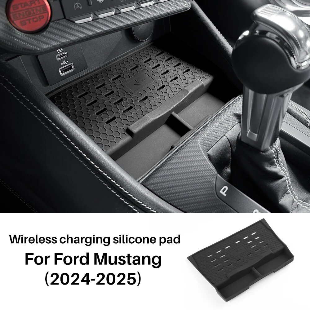 Беспроводная зарядка для Ford Mustang 2024-2025, Black
