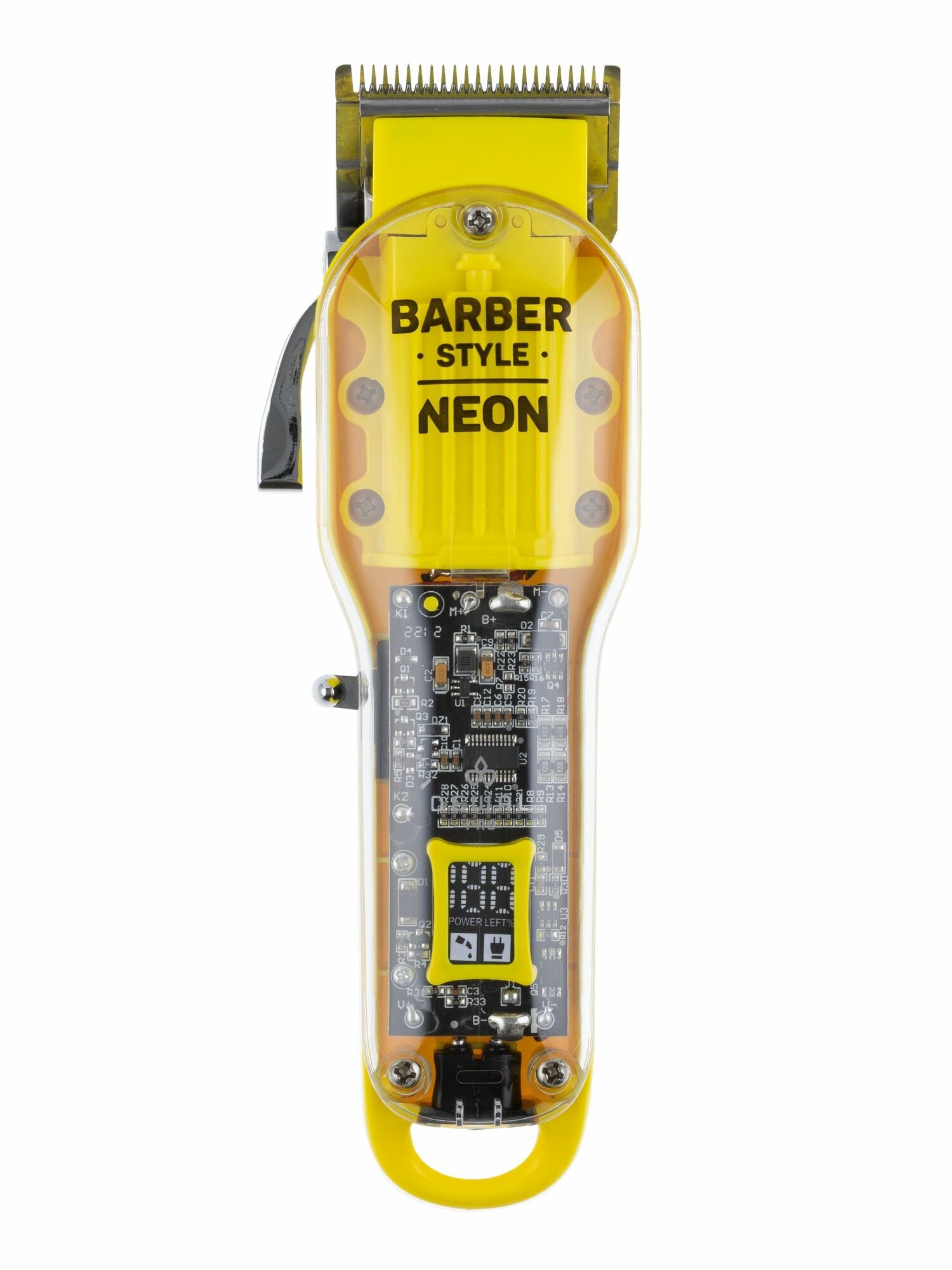 Машинка для стрижки DEWAL PRO BARBER STYLE NEON YELLOW, аккум/сет, 6000 о/мин, нож 45 мм, 0,8 - 2,0 мм, 6 нас