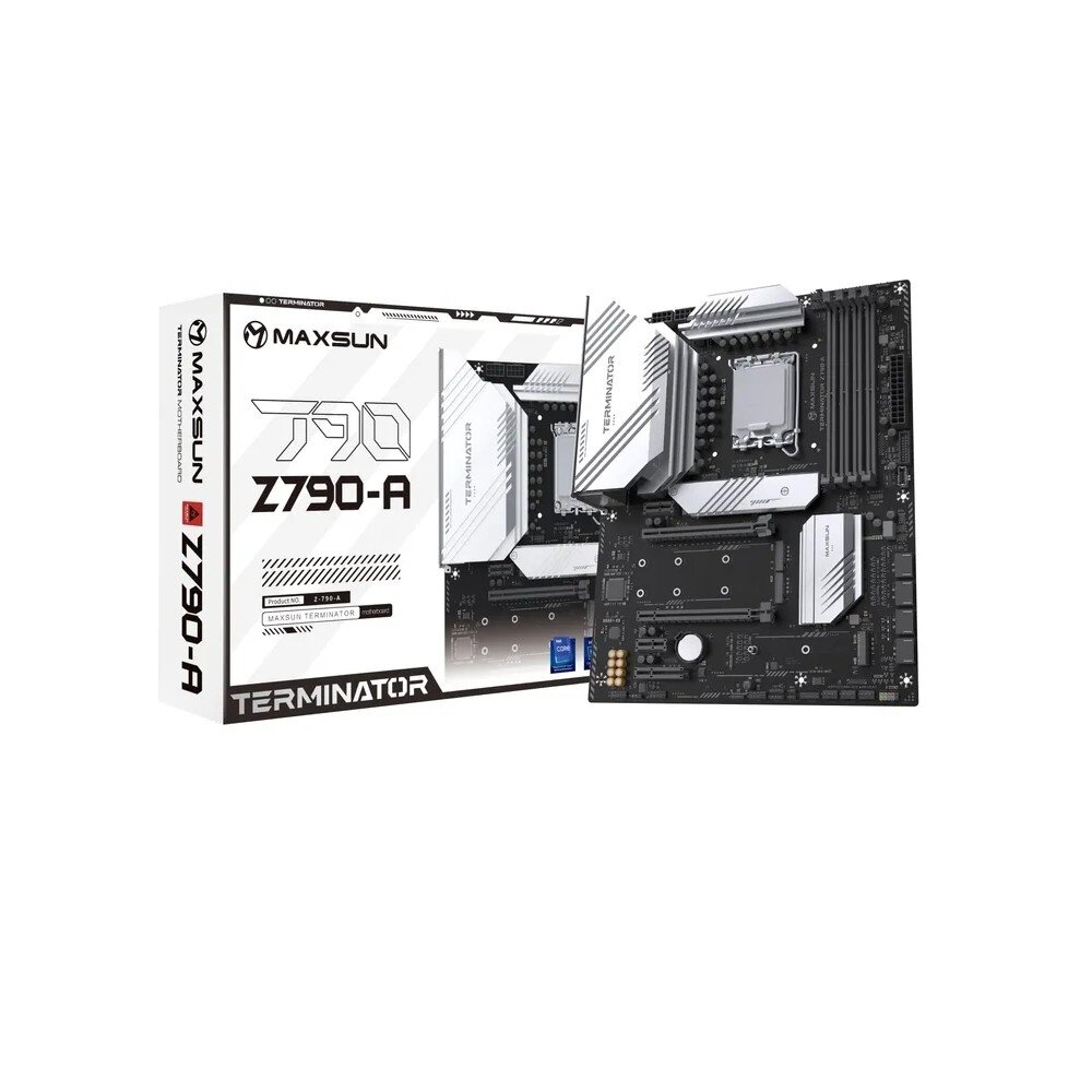 Материнская плата MAXSUN MS-Terminator Z790-A Socket 1700, ATX, 4*DDR5192Gb, DP/HDMI, 4*SATA3, 4*M.2, 1xPCI-E x16 /2xPCI-E x4, 1*Type-C, 4*USB 2.0, 4*USB 3.2 , LAN 1*2.5G, RTL