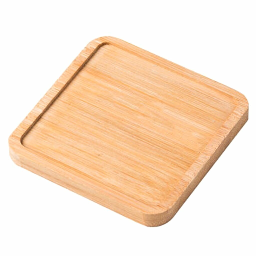 (1шт) Простой поднос из бамбука и дерева-квадратный