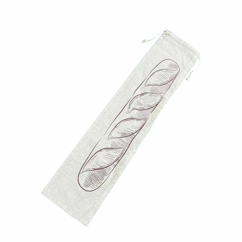 Льняной мешочек для хлеба на шнурке-Льняной 15x66 см