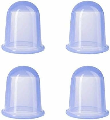 Силиконовые банки для традиционного массажа, 4 шт, синие