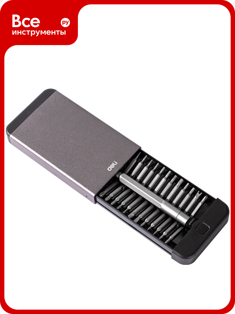 Набор прецизионных отверток DELI DL3525 25 предметов 98387, с закруглёнными краями