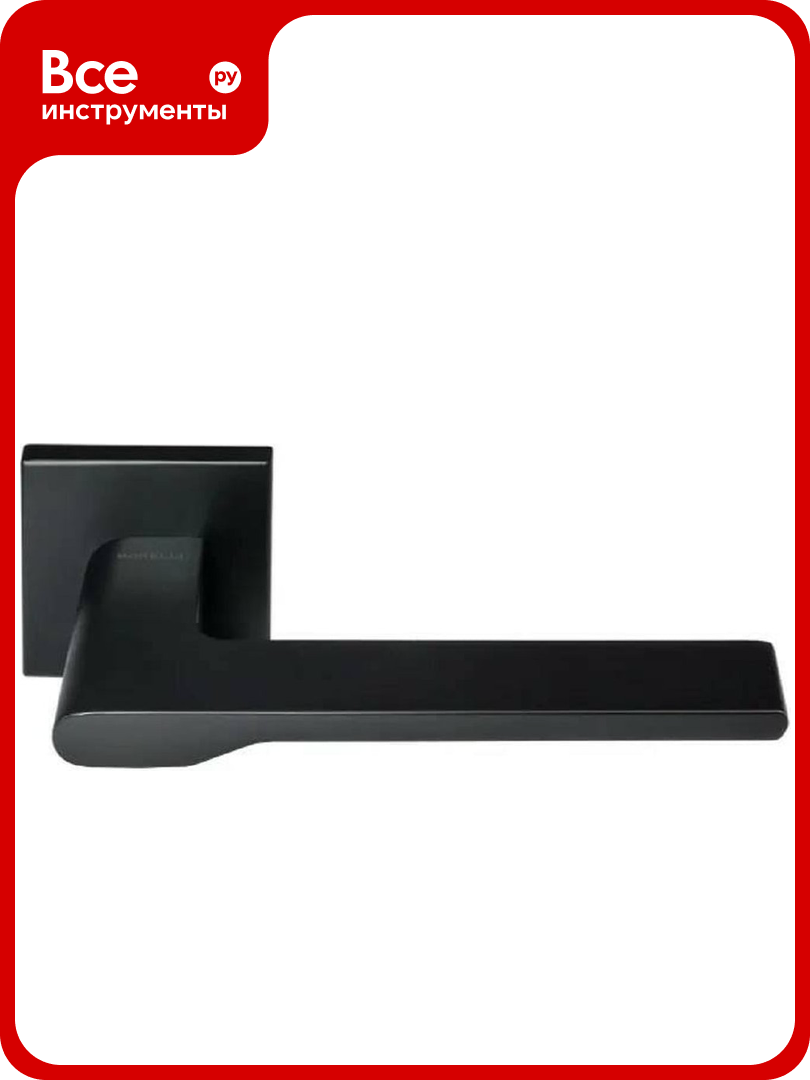 Дверная ручка MORELLI MH-53-S6 BL "Mercury" на квадратной розетке 6 мм, черная 9013356, 8x105