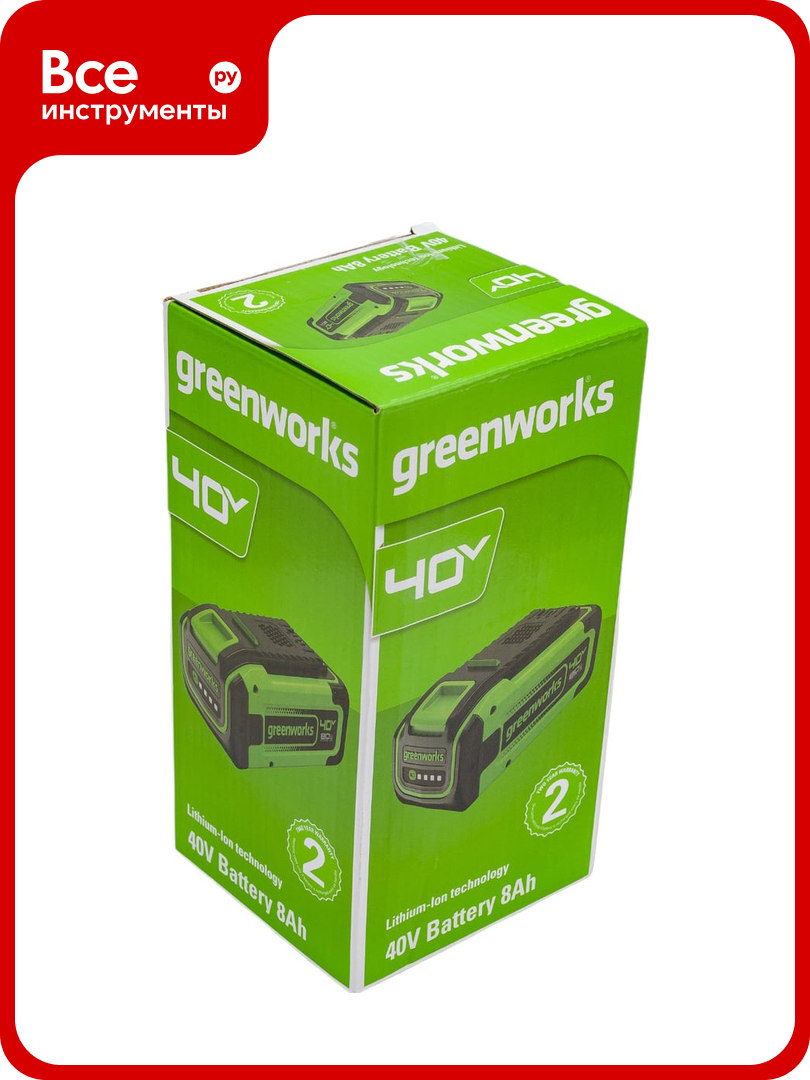 Аккумулятор 40V, 8 А*ч GreenWorks 2951607 для эффективного распила материалов