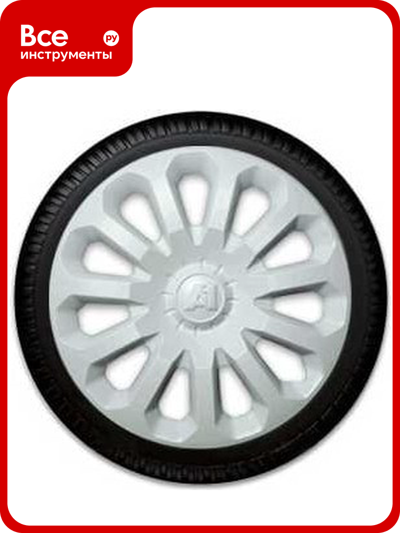 Декоративный колпак Lion А-1 белый глянец (пруж.) 14" (2) (8) AK1403