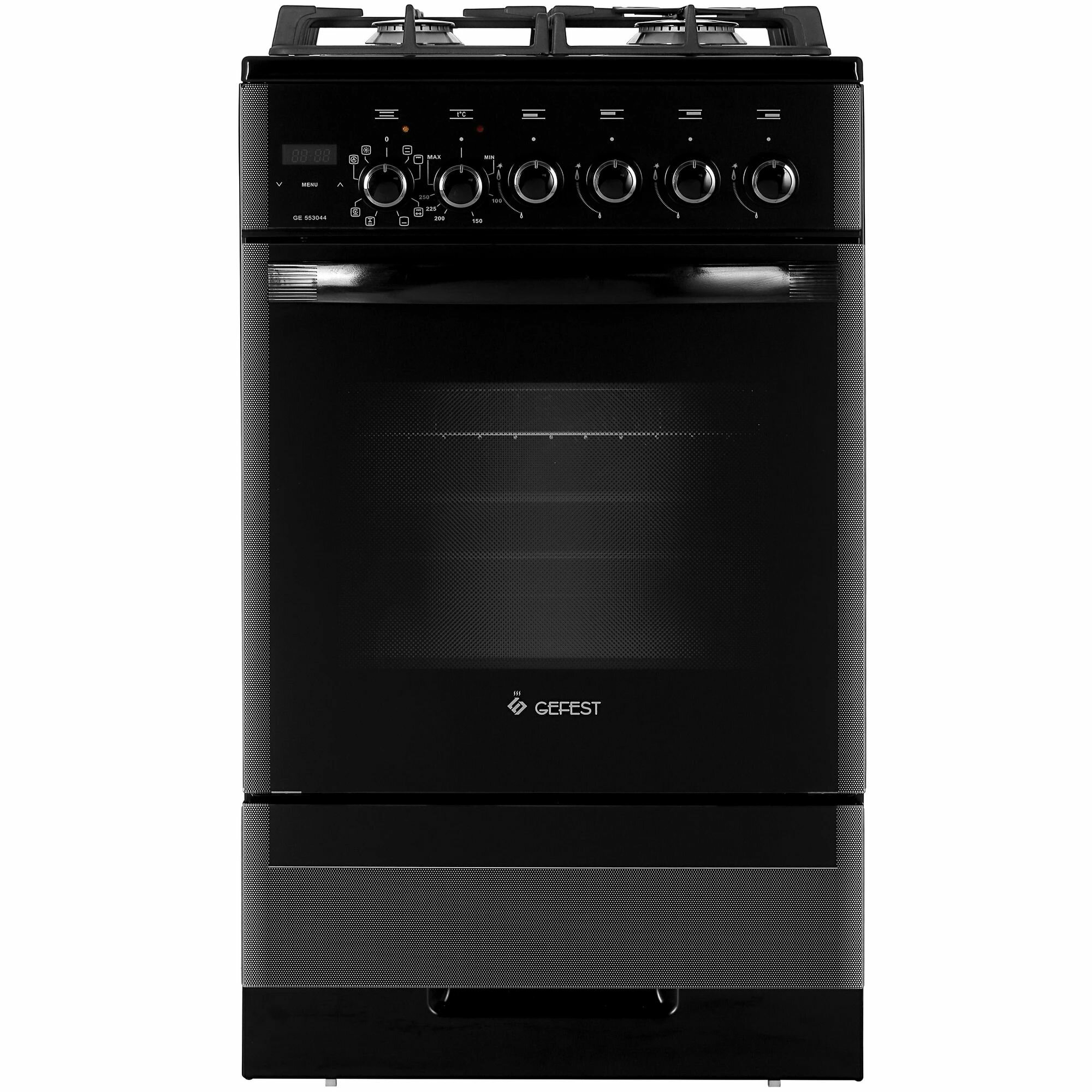 Плита газовая Gefest GE 553044, 4 газовые конфорки, 1 электрическая, стеклокерамическая поверхность