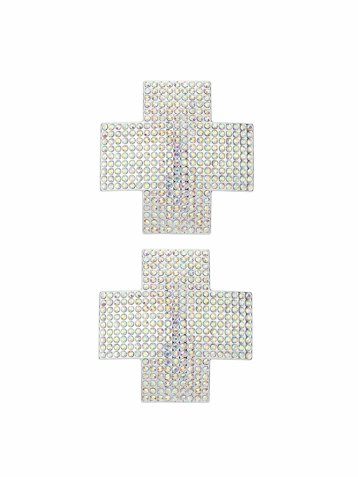 Кристальные накладки на соски в форме креста