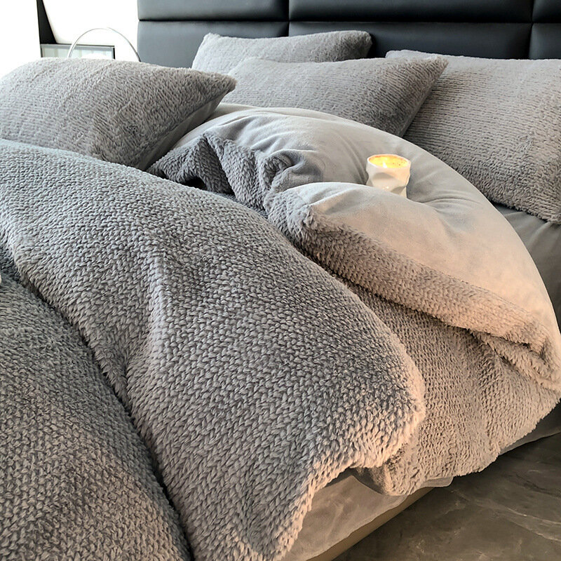 Комплект постельного белья Lee Childe "Корейский стиль", молочный бархат, 220 г, 4 предмета